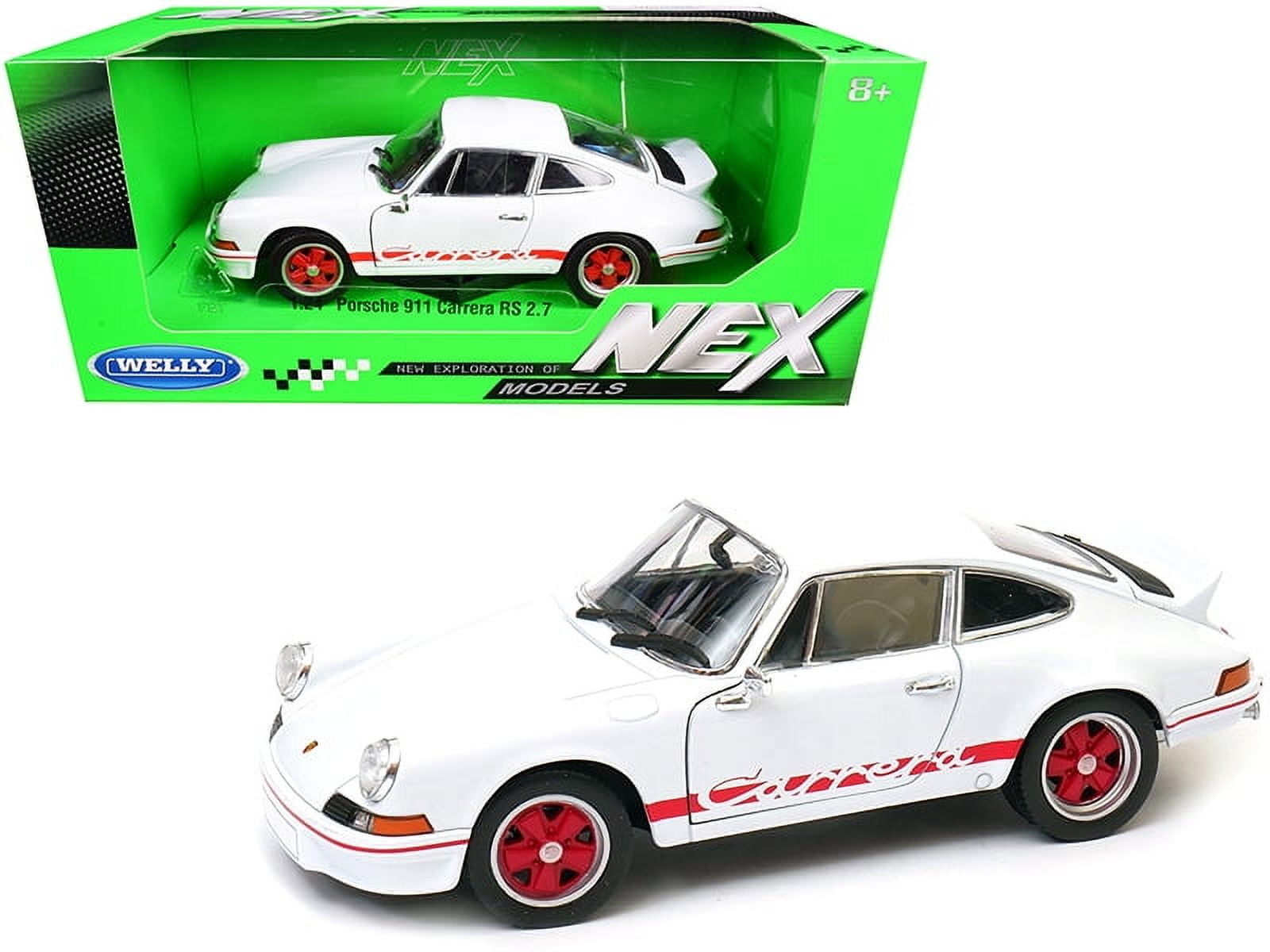 Porsche 911 Carrera RS 2.7 White with Red Stripes "NEX Models" 1/24 ...