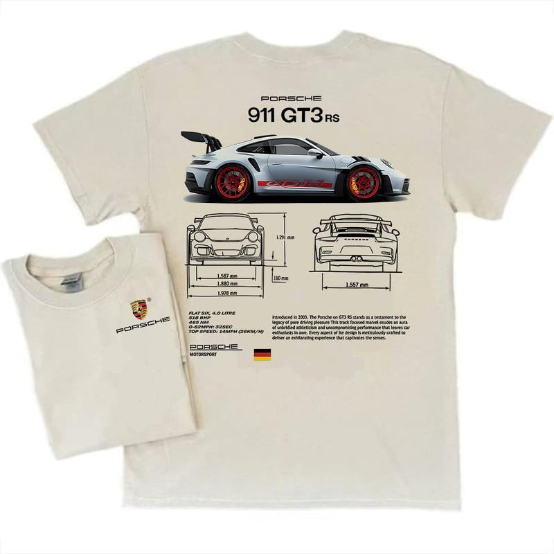 Porsche 911 GT3 RS Aesthetic T shirt Tee Unisex, Color: Sport Grey ...
