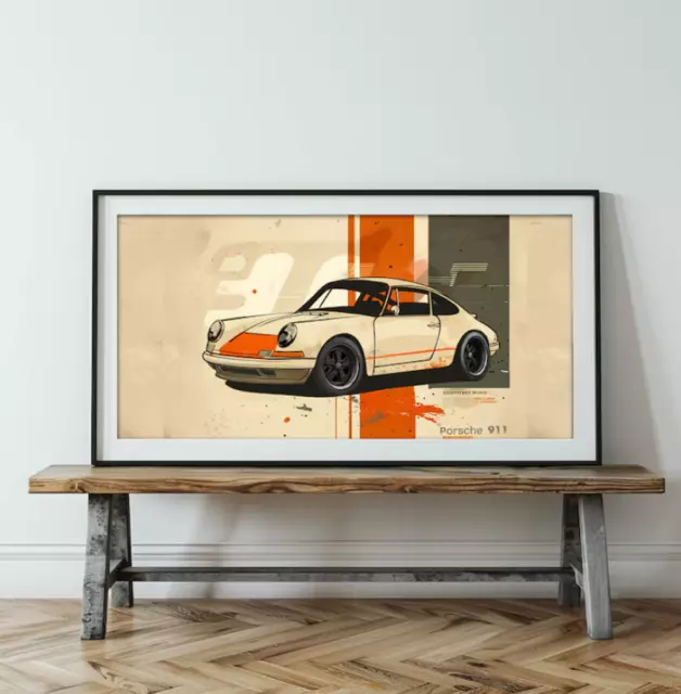 Porsche 911, Porsche, Posters Father'S Day, Birthday Present NO FRAMED ...
