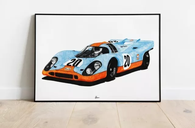 Porsche 917 Gulf Livery Print Racing Icons: Le Mans Prototypes Wall Art ...