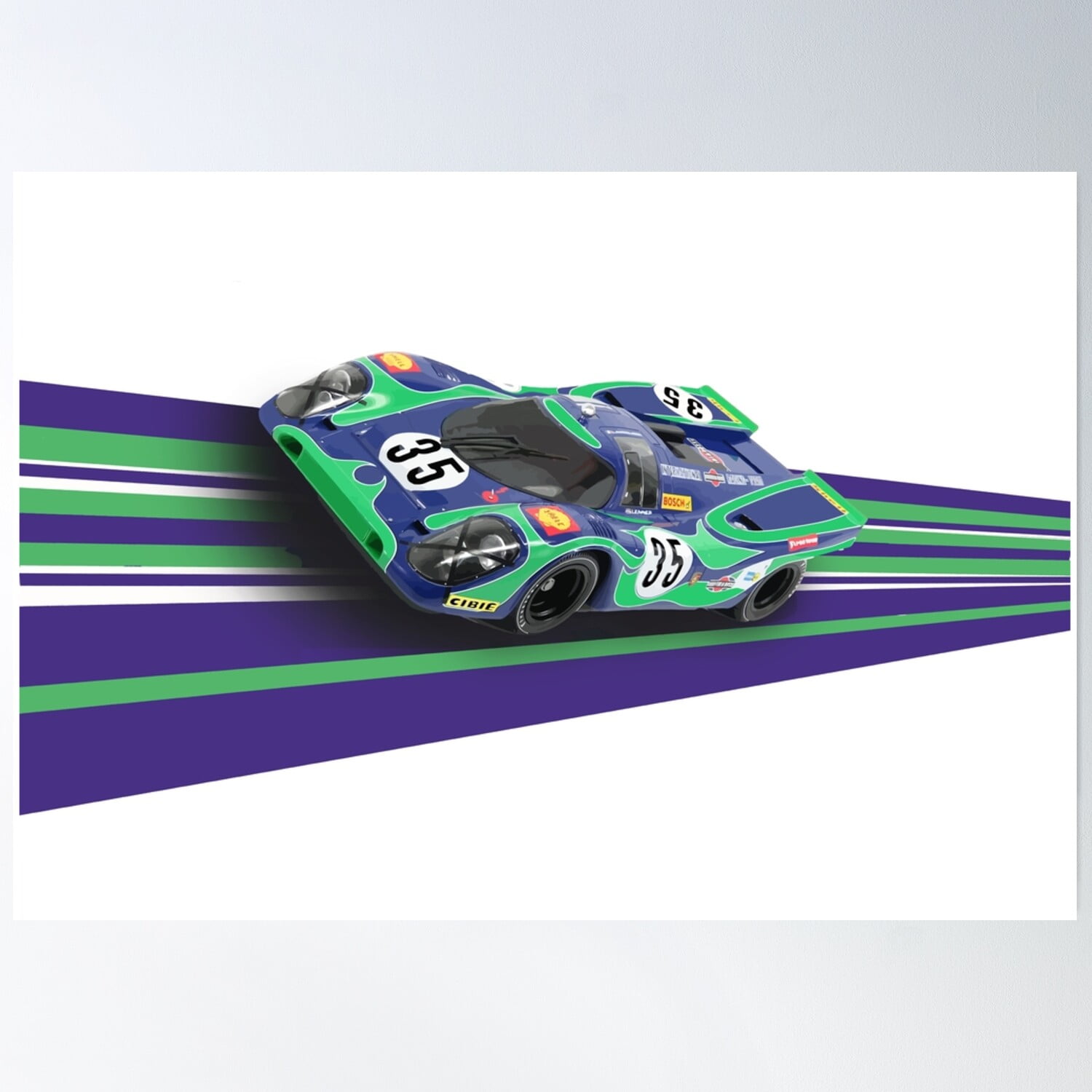 Porsche 917 Martini Racing Psychedelic Livery 24 Hours 1970 Poster Wall ...