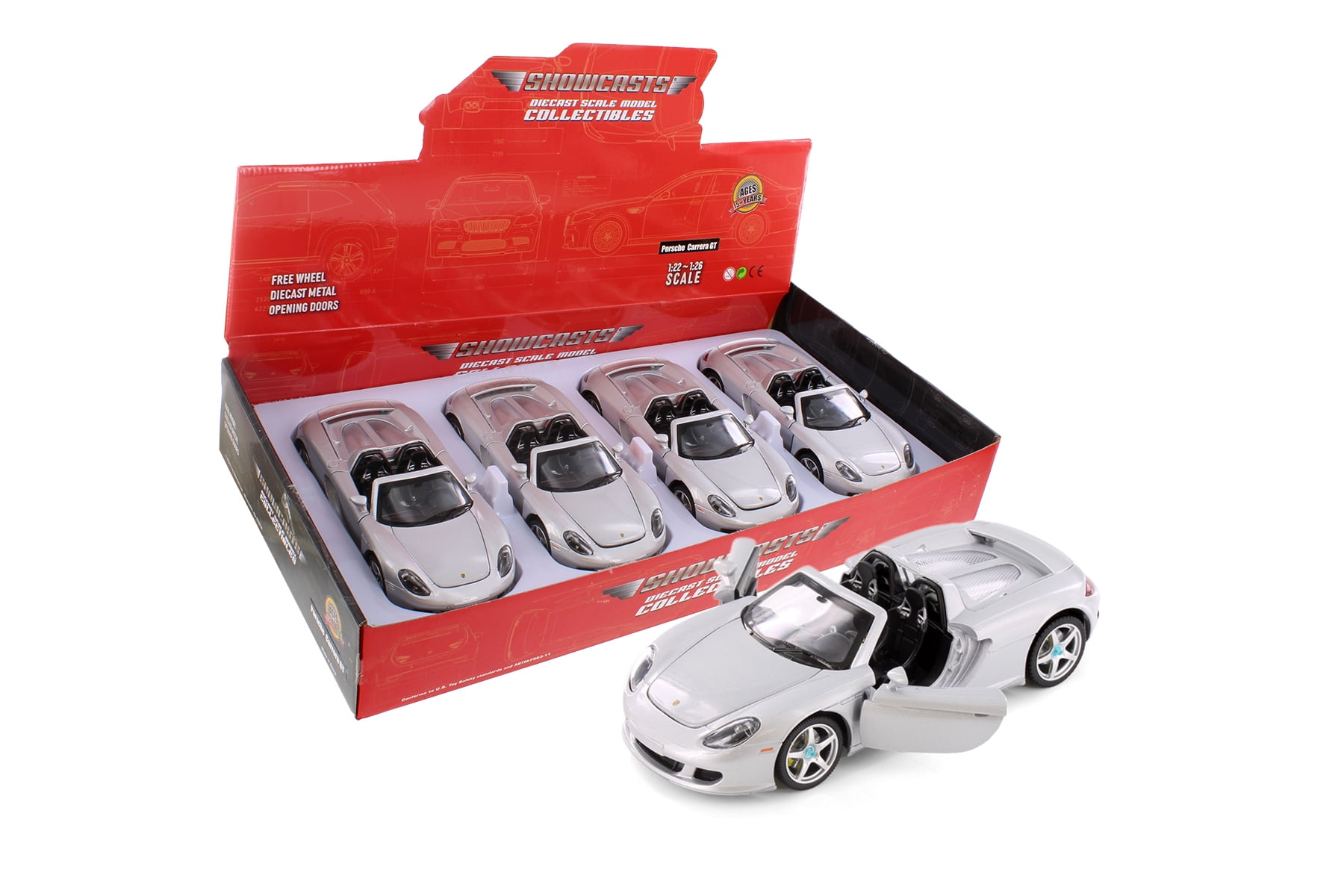 Porsche Carrera GT, Silver - Showcasts 68242/43 - 1/24 Scale Diecast ...