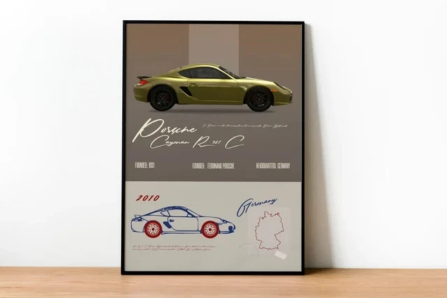 Porsche Cayman R 987 C Turbo Vintage Styled Wall Art Poster NO FRAMED ...