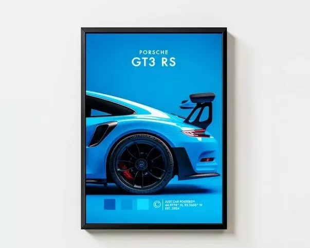 Porsche Gt3 Rs Poster, Sports Car Poster, Magazine Car Poster, Porsche ...