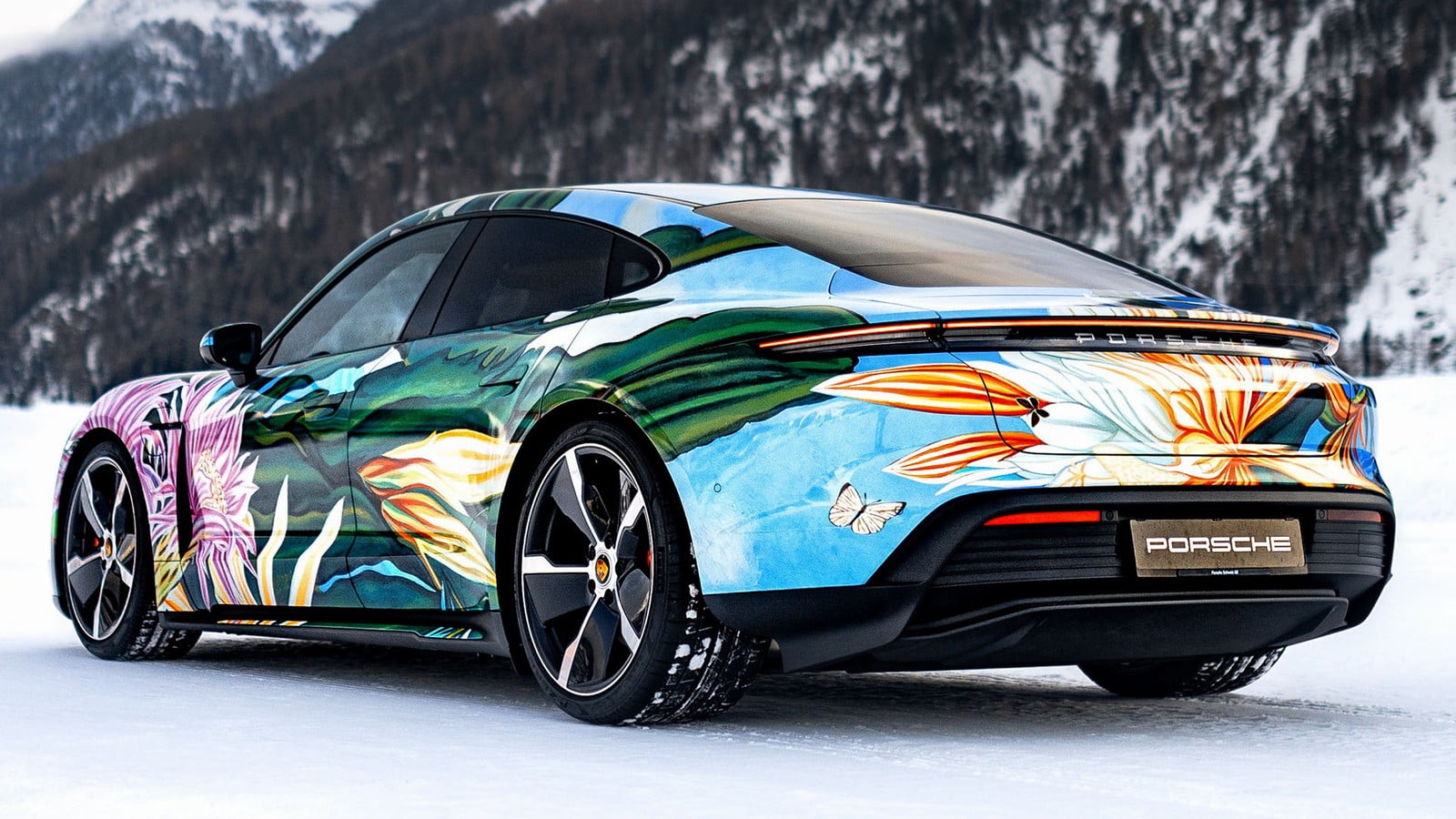 Porsche Taycan S Art Car 300 Style A - 20x30 Inch Glossy Laminated ...