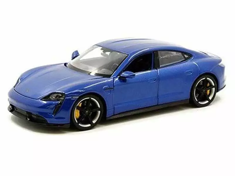 Porsche Taycan Turbo S Blue (NEX) Diecast 1:24 Scale Models - Welly ...