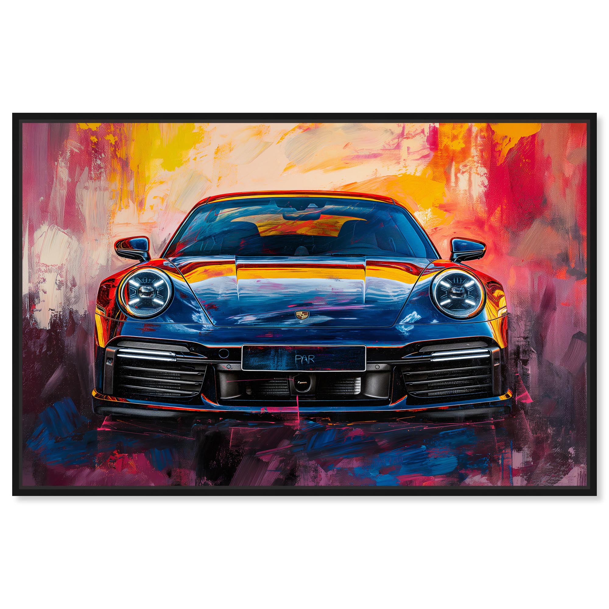 Porsche's Color Velocity Canvas Lux Car Paintings by Art Remedy, Black ...