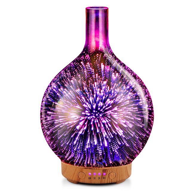 Porseme 100ml Rose Gold Essential Oil Diffuser 3D Glass Aromatherapy ...
