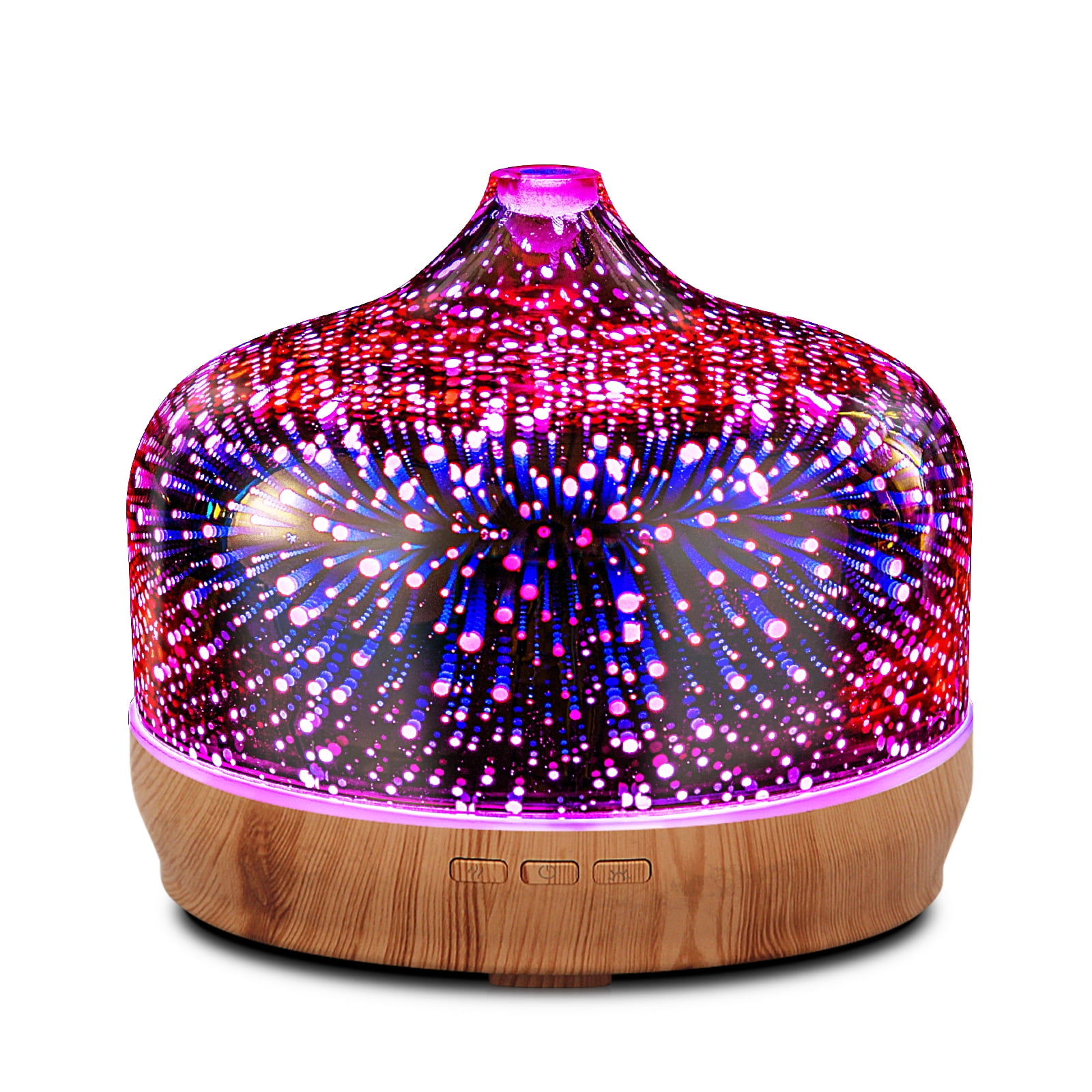 Porseme 500ml Essential Oil Diffuser Rosegold 3D Glass Aromatherapy ...