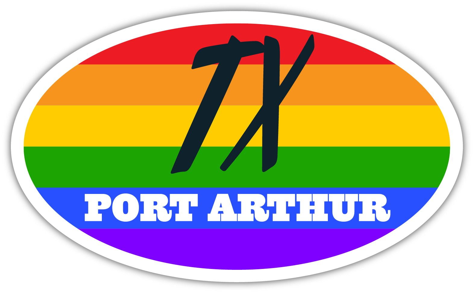 Port Arthur TX Texas Jefferson County Rainbow Pride Flag 6 Stripes ...
