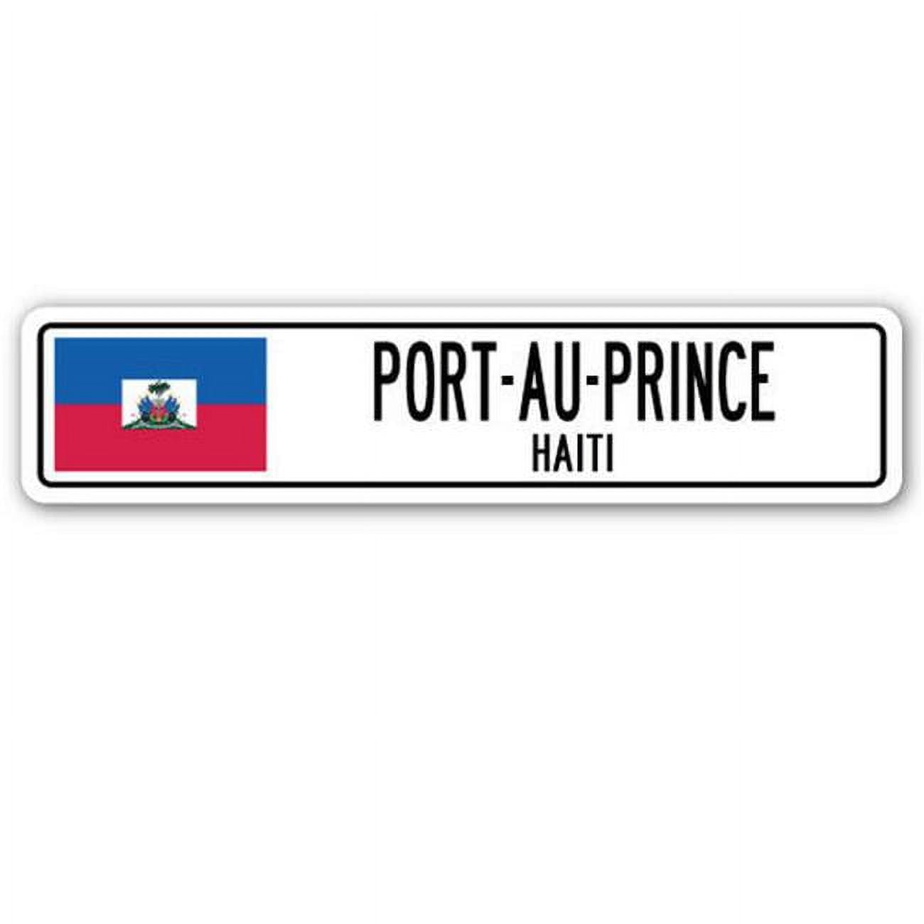 Port-Au-Prince, Haiti Street Sign - Haitian Flag City Country Road Wall ...