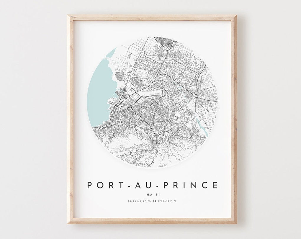 Port-Au-Prince Map Print, Port-Au-Prince Map Poster City Wall Art, Port ...