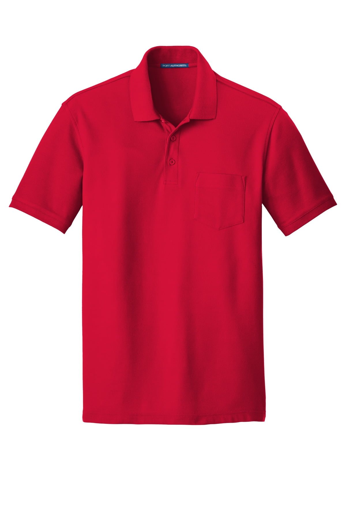 Port Authority Core Classic Pique Pocket Polo, Rich Red, X-Small ...