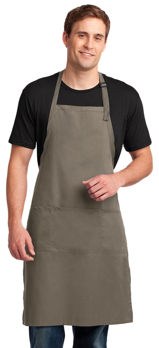 Port Authority Easy Care Extra Long Bib Apron with Stain Release-One ...