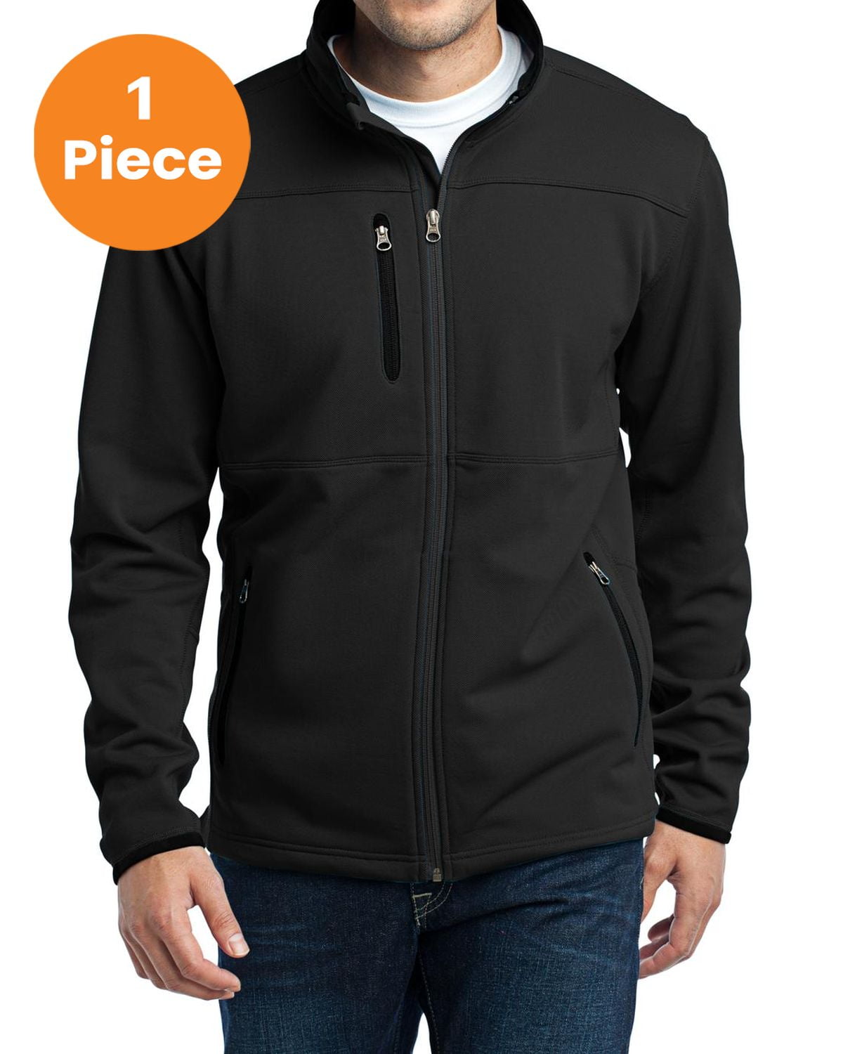 Port Authority F222 Pique Fleece Jacket, Black, L, Mens Fleece Jackets ...