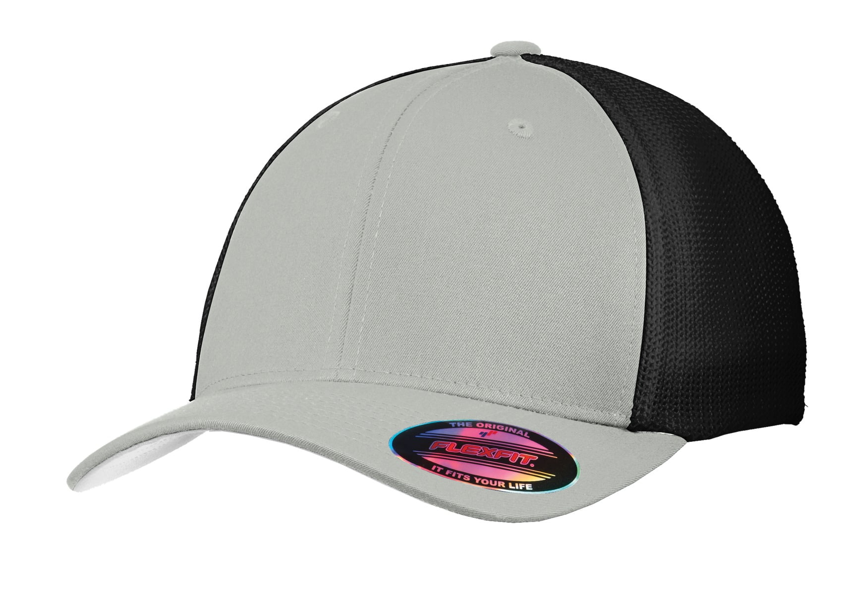 Port Authority Flexfit Mesh Back Cap. C812 , C812 , Silver/Black ...