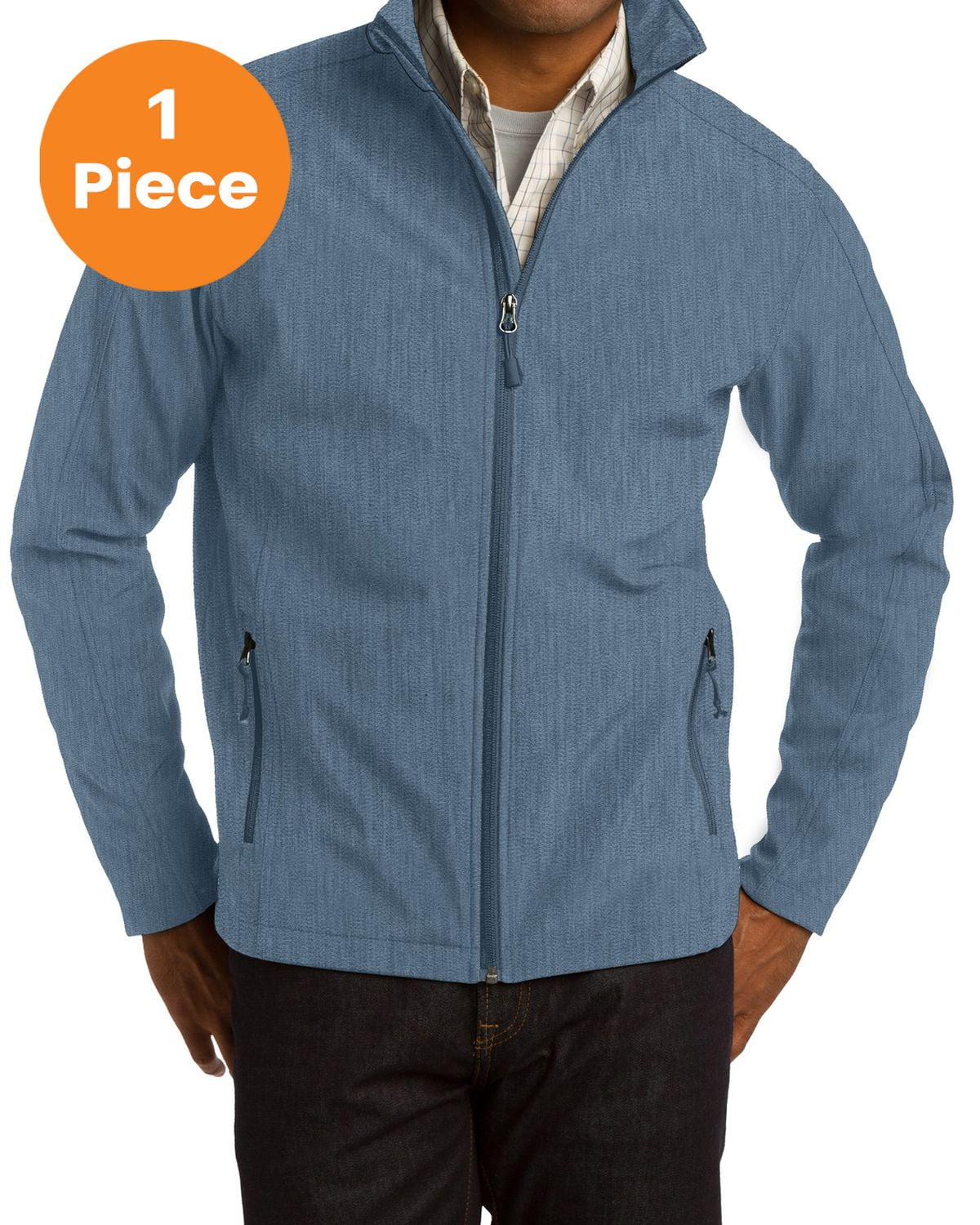 Port Authority J317 Core Soft Shell Jacket, Navy Heather, 2XL, Men's ...