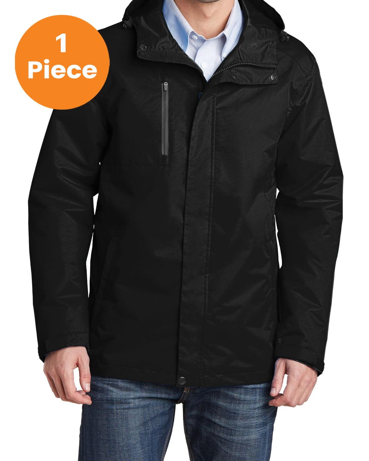 Port Authority J331 All-Conditions Jacket , Black, M, Mens Raincoats ...