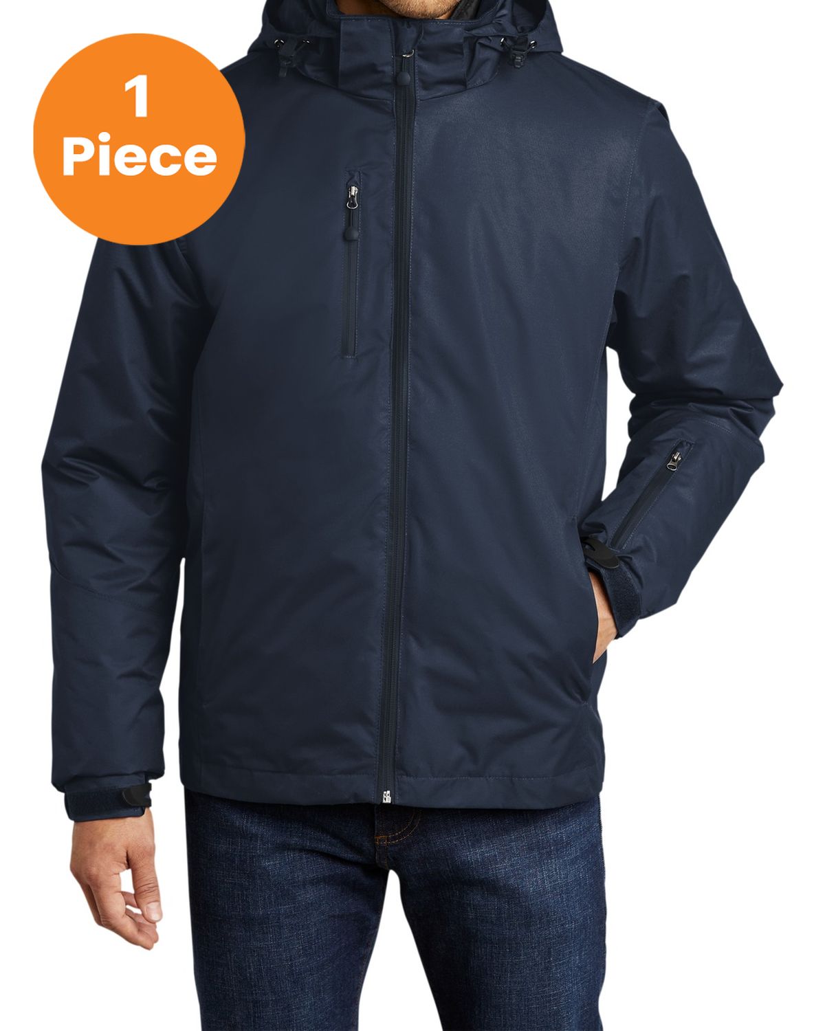 Port Authority J332 Vortex Waterproof 3-in-1 Jacket, River Blue Navy ...