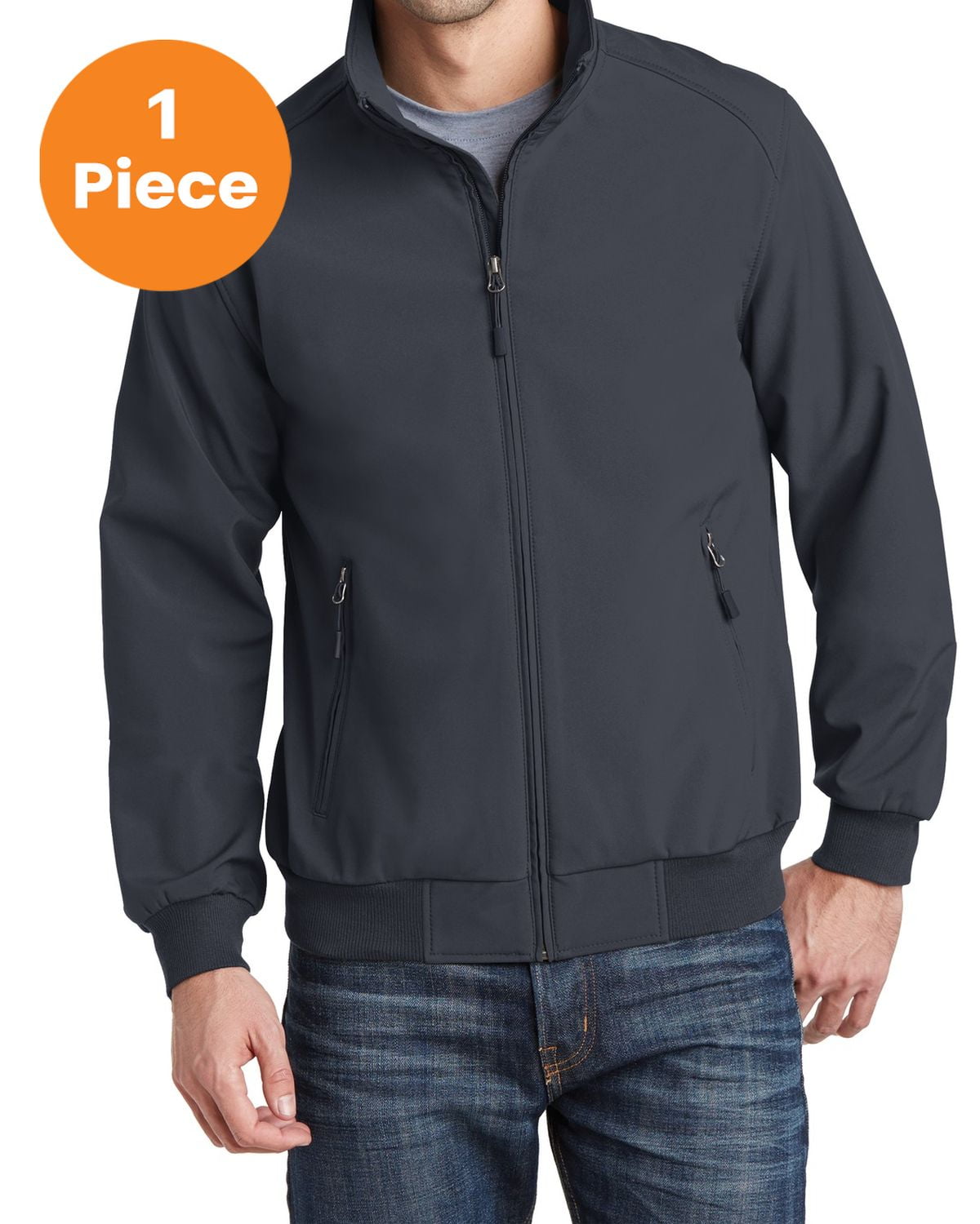 Port Authority J337 Soft Shell Bomber Jacket, Battleship Grey, XL, Mens ...