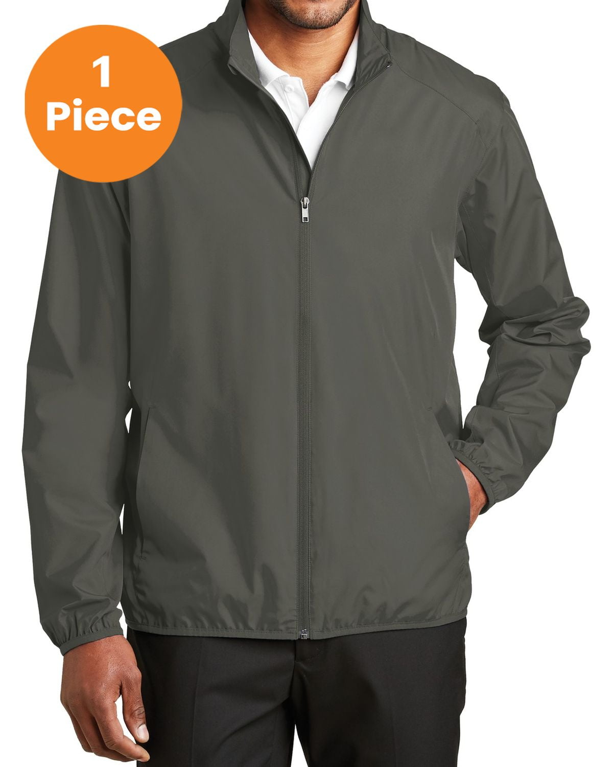 Port Authority J344 Zephyr Full-Zip Jacket, Grey Steel, S, Mens Coats ...
