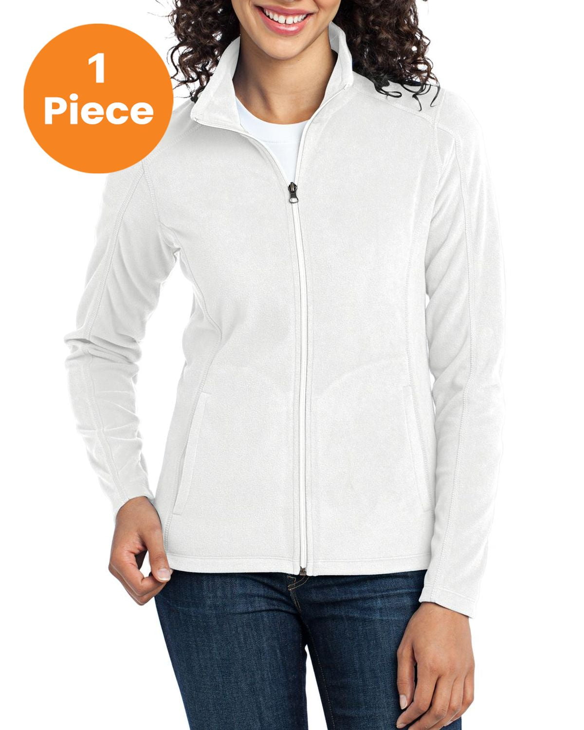 Port Authority L223 Ladies Microfleece Jacket, White, XS, Womens Fleece ...