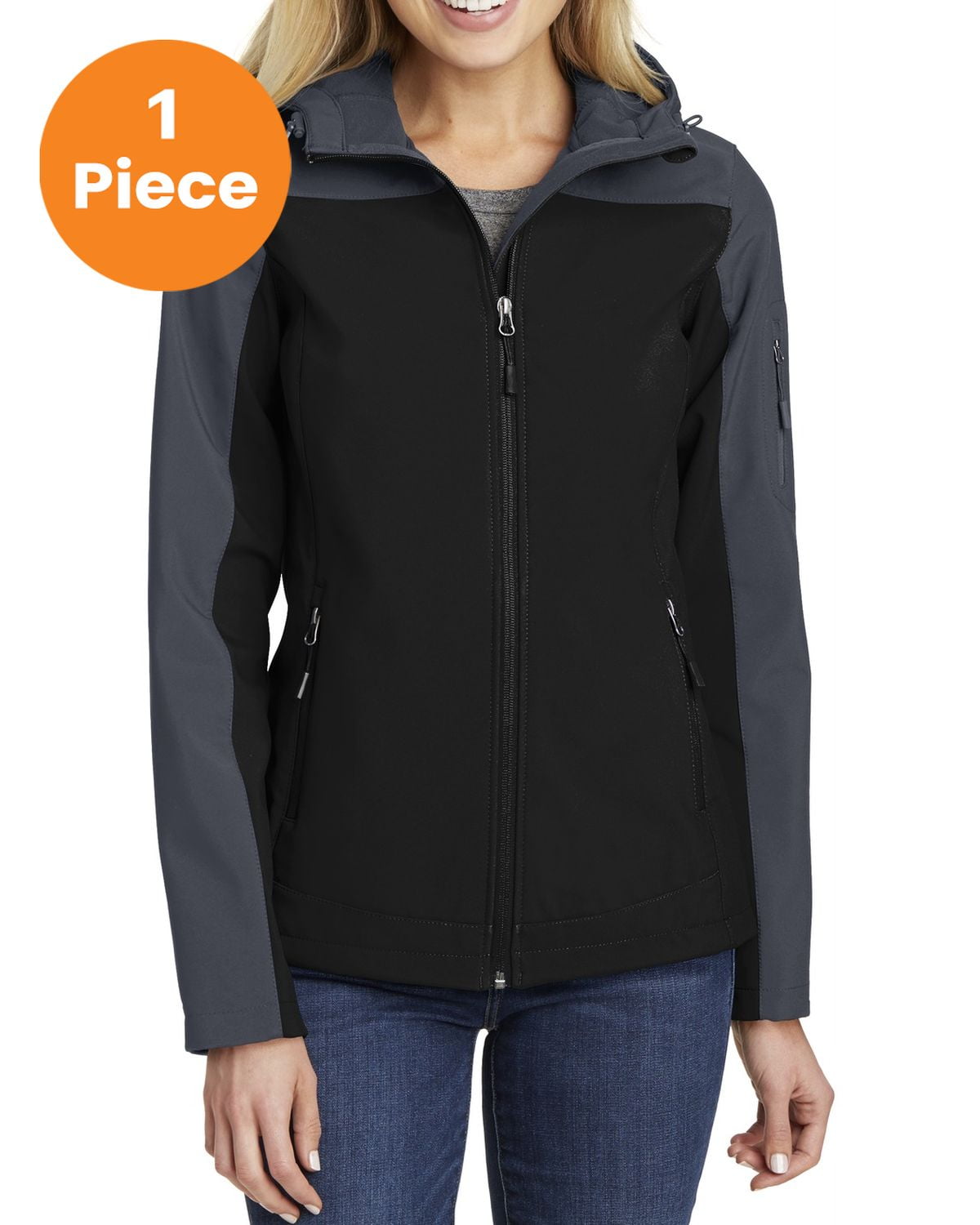 Port Authority L335 Ladies Hooded Core Soft Shell Jacket, Black ...