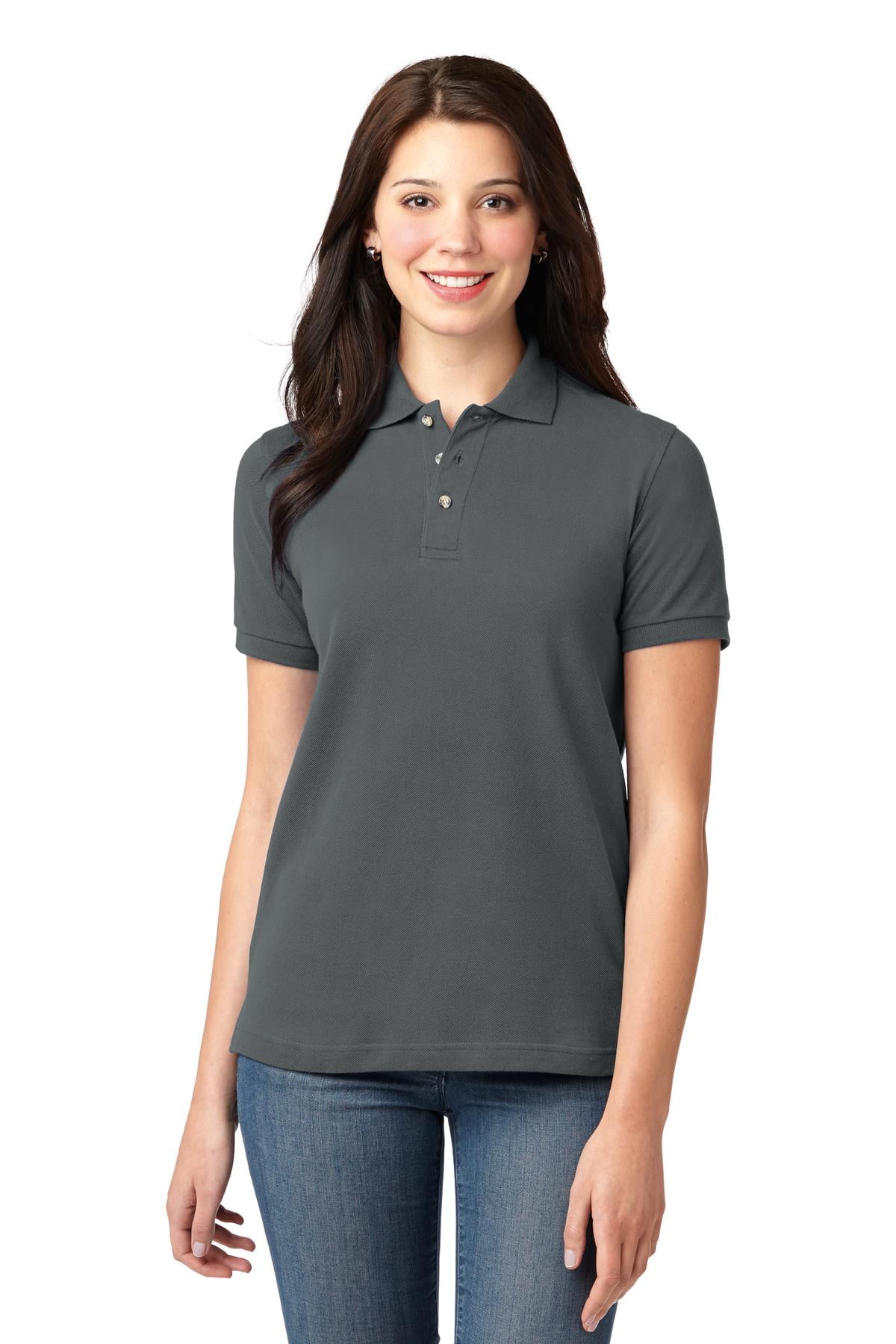Port Authority L420 Ladies Heavyweight Cotton Pique Knit Polo, Womens ...