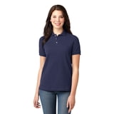 Port Authority L420 Ladies Heavyweight Cotton Pique Polo T-Shirt, Navy ...
