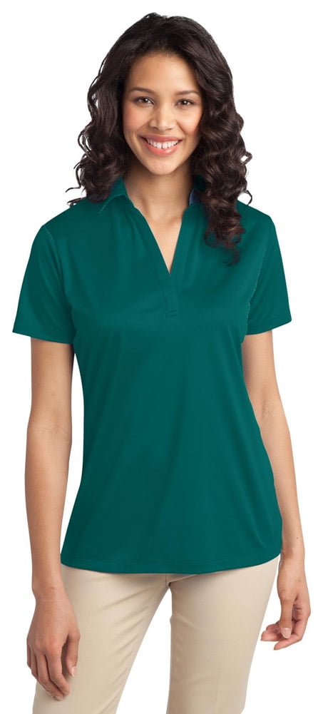 Port Authority L540 Ladies Silk Touch Polo Shirt - Teal Green - X-Small ...
