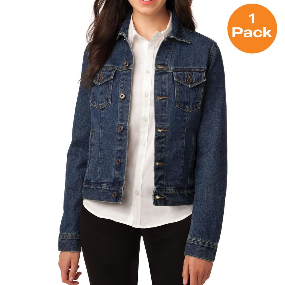Port Authority L7620 Ladies Denim Jacket, Denim Blue, L, Womens Jean ...