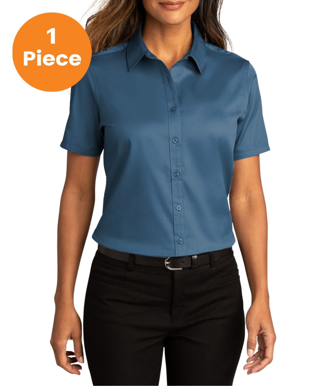 Port Authority LW809 Ladies Short Sleeve SuperPro React Twill Shirt ...
