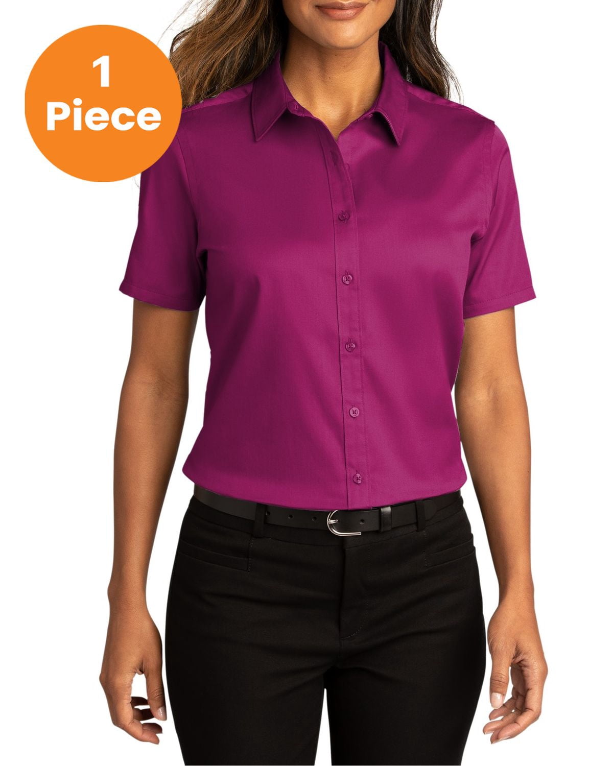 Port Authority LW809 Ladies Short Sleeve SuperPro React Twill Shirt ...