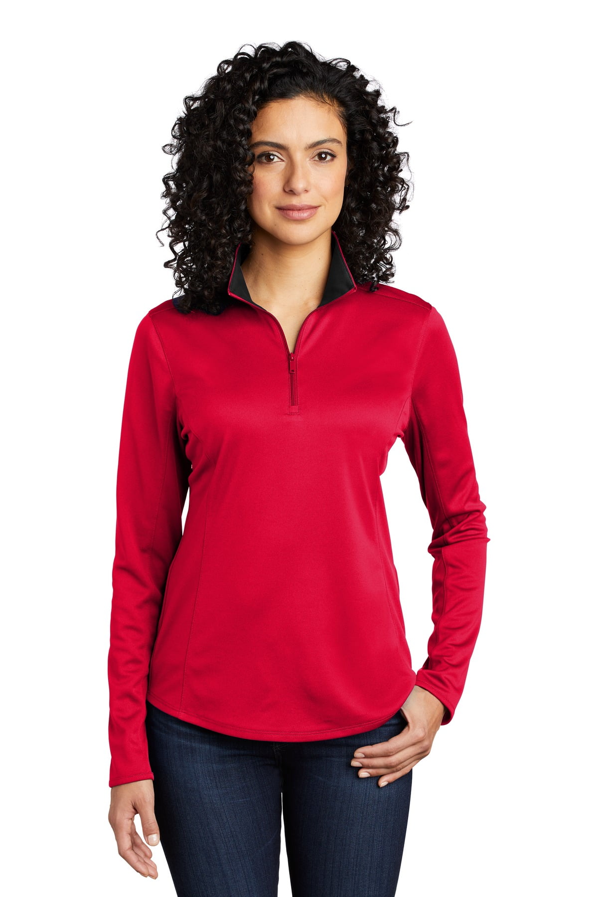 Port Authority Lk584 Ladies Silk Touch Performance 1/4-Zip Pullover - Walmart.com