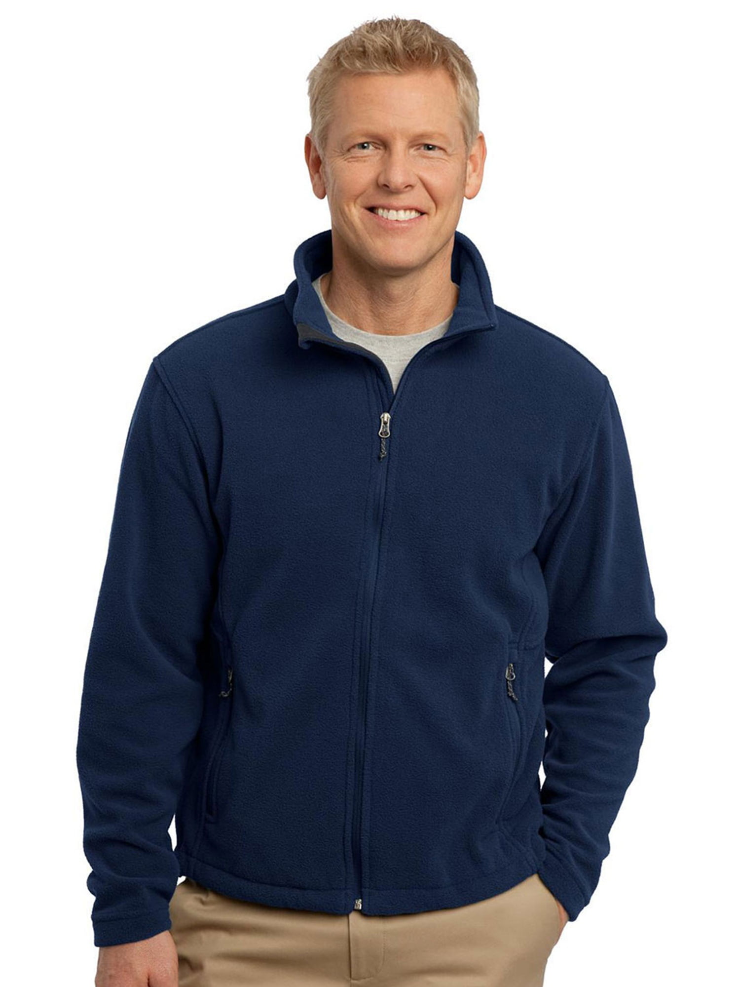 Port Authority Men's Soft Fleece Zippered Pockets Jacket - Walmart.com