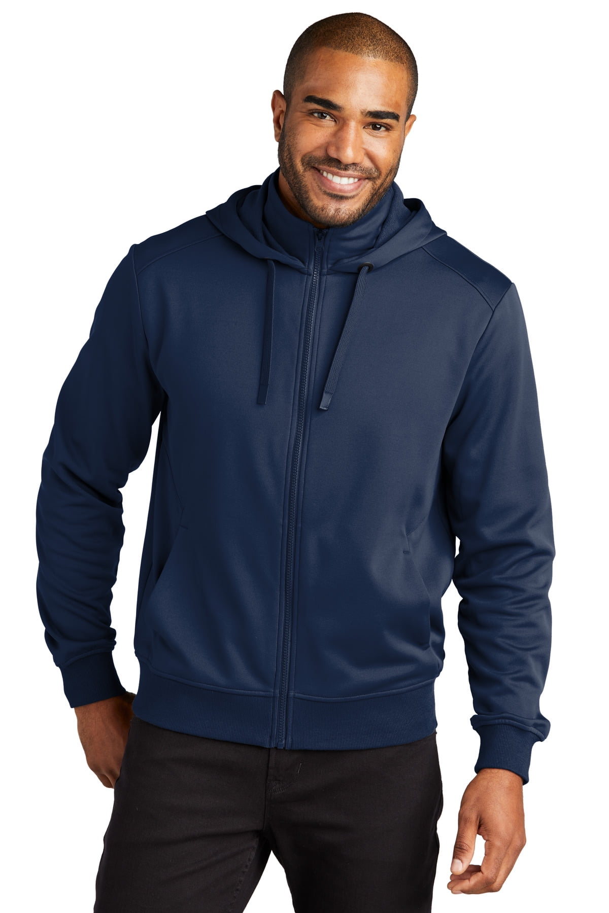 Port Authority Smooth Fleece Hooded Jacket F814 - Walmart.com