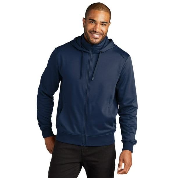 Port Authority Smooth Fleece Hooded Jacket F814 - Walmart Business Supplies