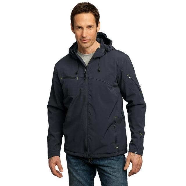 Port Authority Textured Hooded Soft Shell Jacket - Walmart Business ...