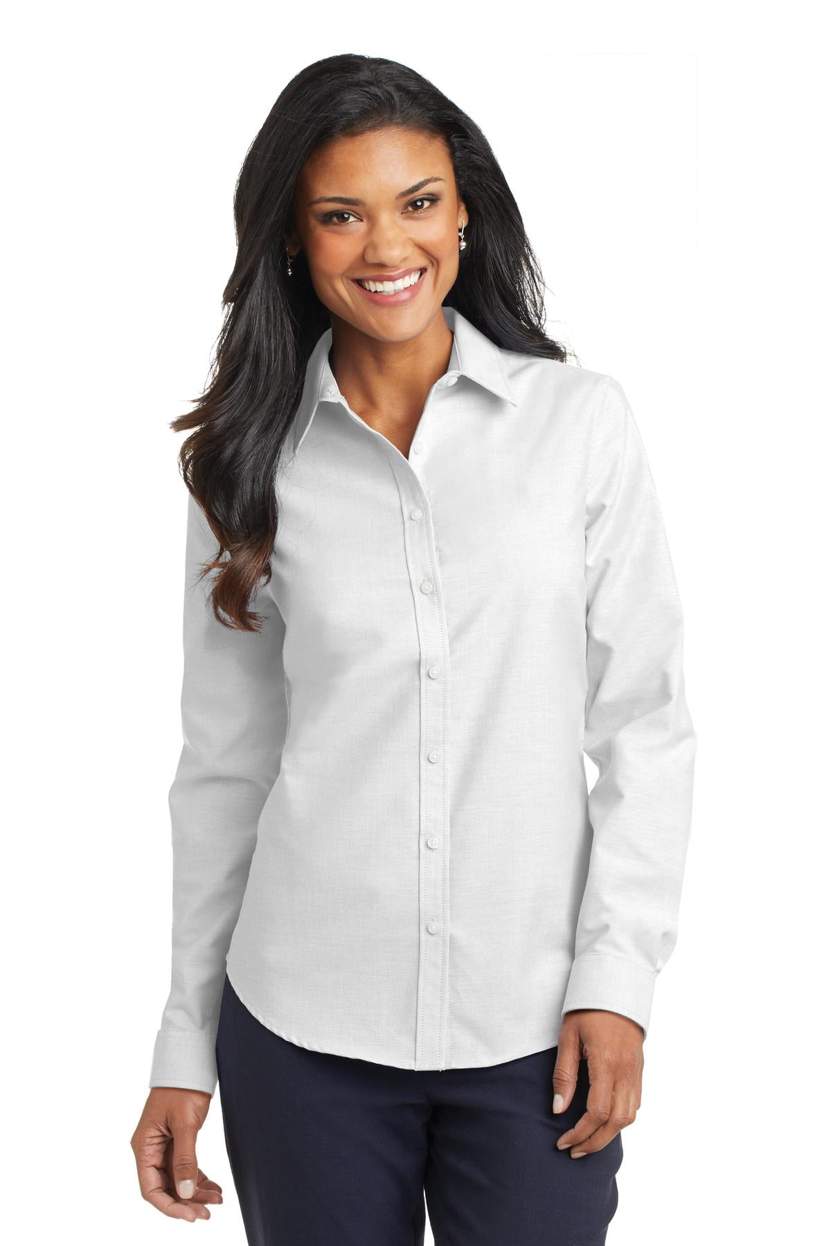 Port Authority Women’S Superpro Oxford Shirt. L658. - Walmart.com