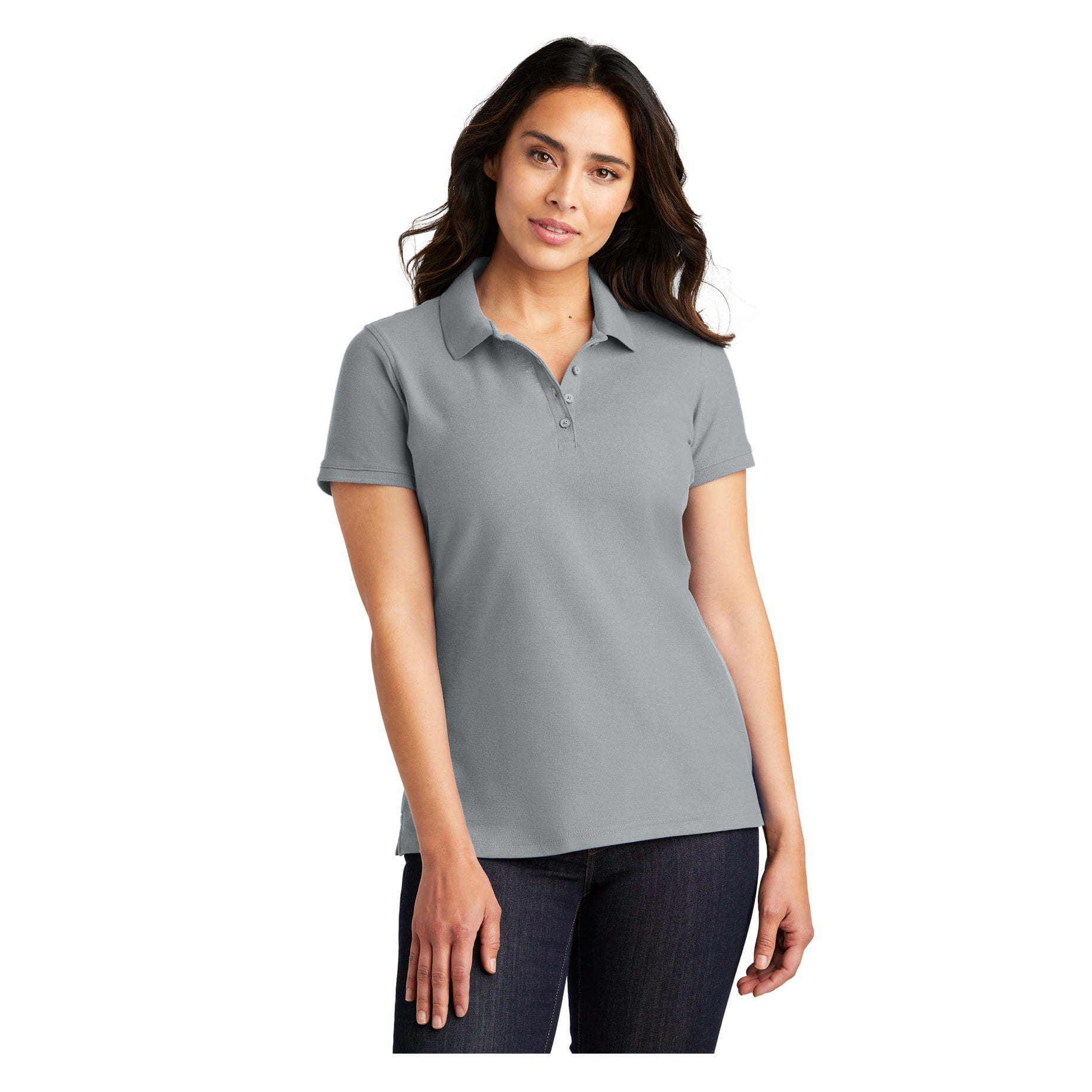 Port Authority Women's Core Classic Pique Polo Shirt Gusty Grey Large ...