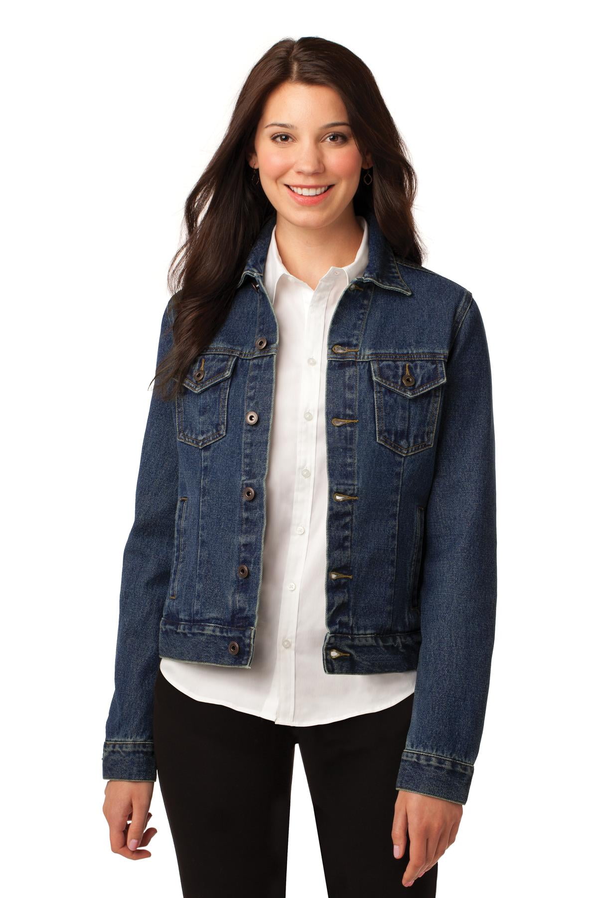 Port Authority Women's Front Pocket Denim Jacket - L7620 - Walmart.com