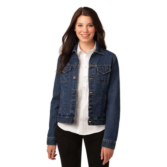 Port Authority Women's Front Pocket Denim Jacket - L7620 - Walmart.com