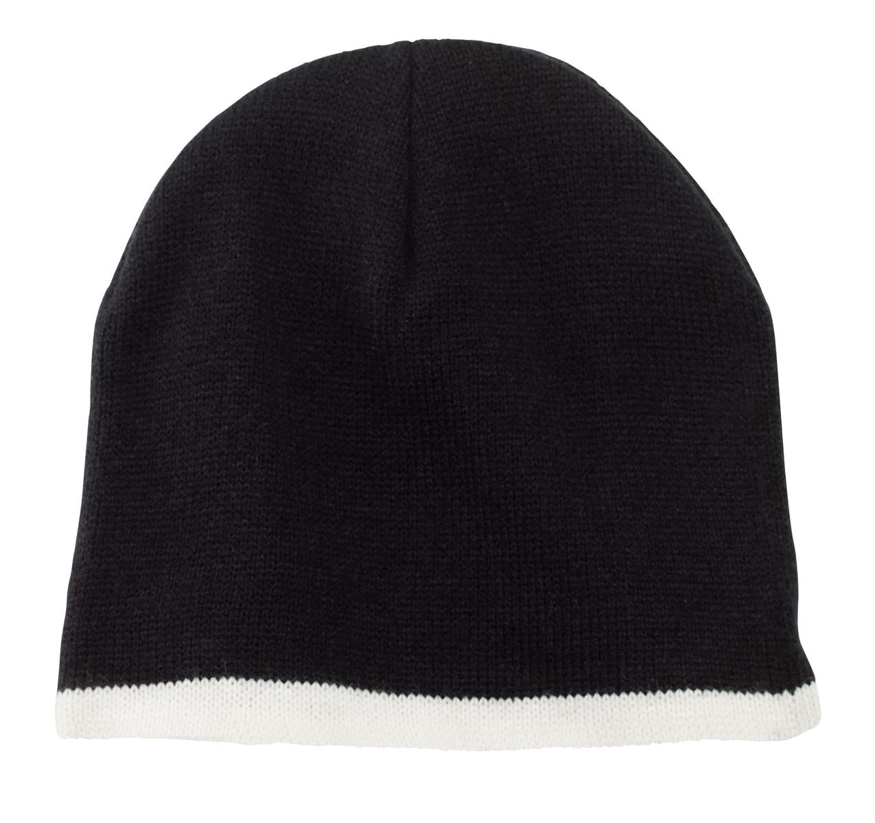 Port & Company Beanie Cap-One Size (Black/Natural) - Walmart.com