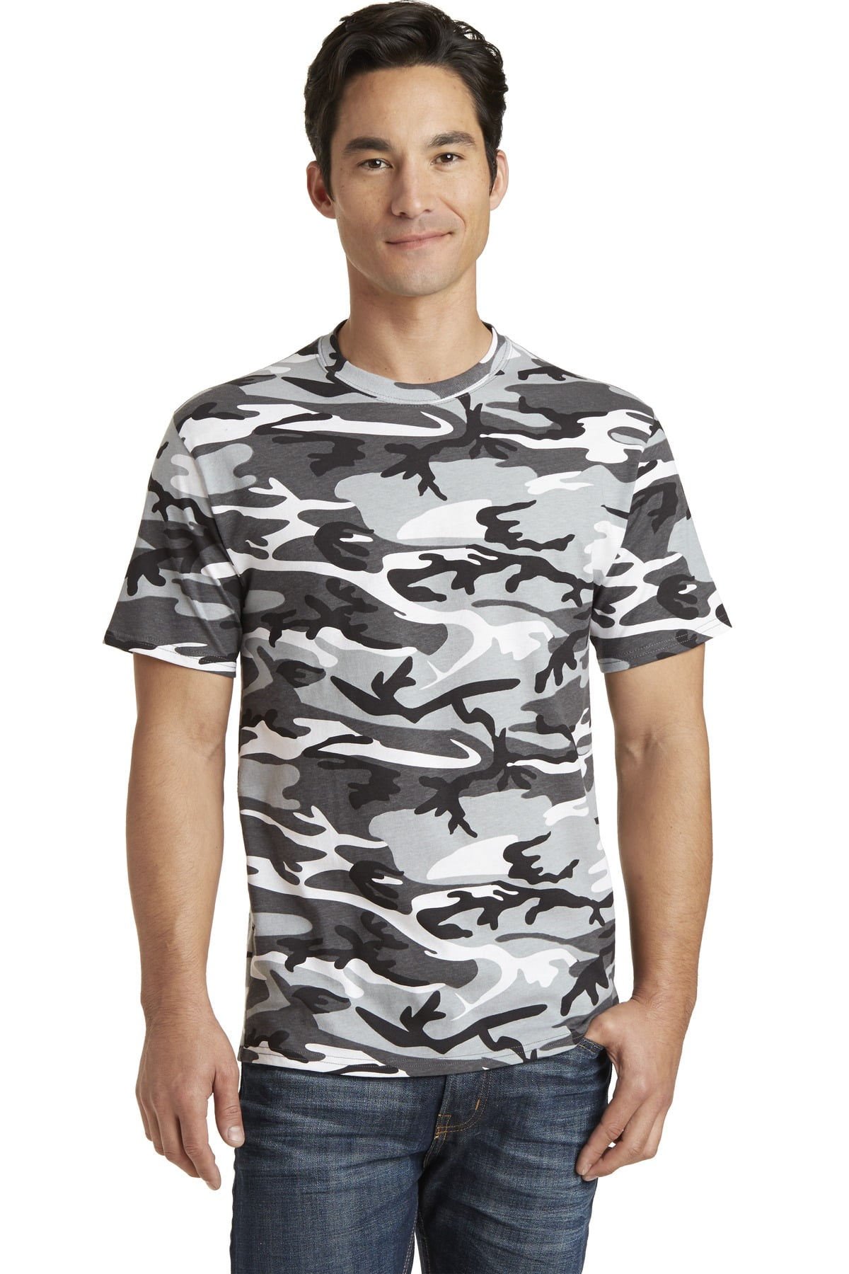 Port Company Core Cotton Camo Tee-XL (Winter Camo) - Walmart.com