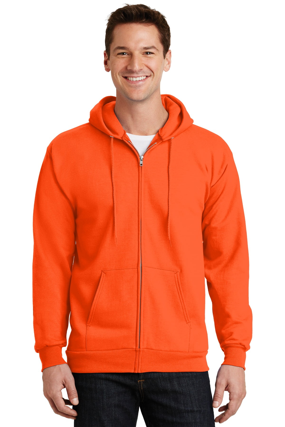 Orange zip up hoodie store