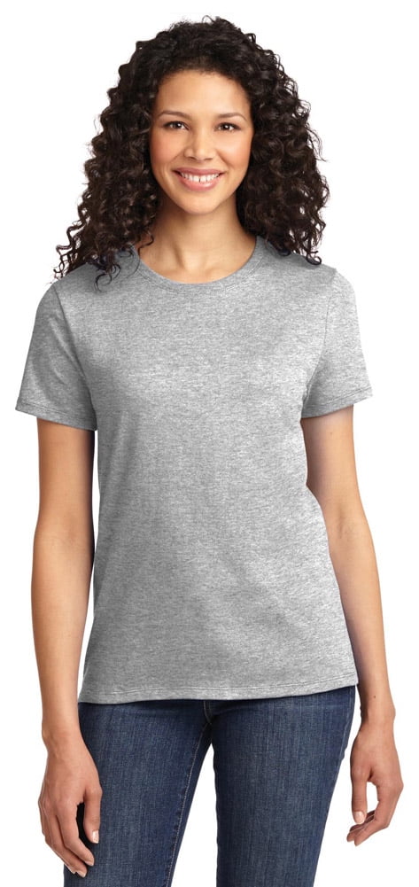 Port Company LPC61 Ladies Heavy Weight Tees - Ash - Small - Walmart.com