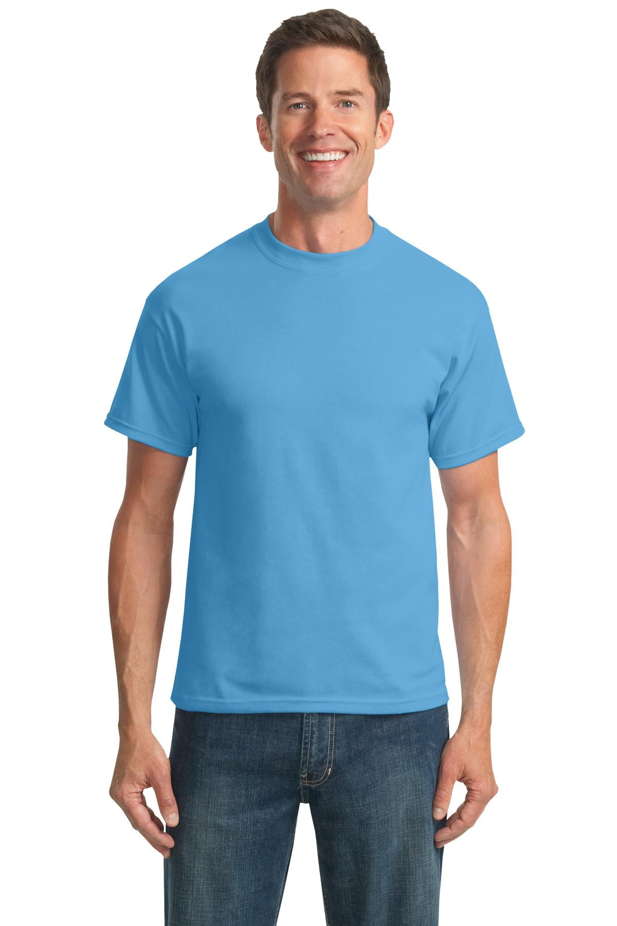 Port & Company Men's 50/50 Cotton/Poly T Shirt L Aquatic Blue - Walmart.com