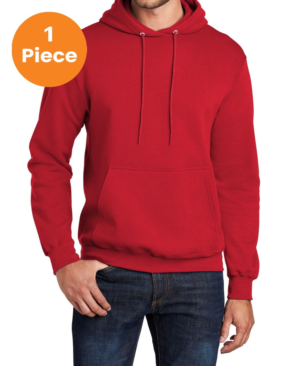 Port & Company PC78HT Tall Core Fleece Pullover Hooded Sweatshirt, Red ...