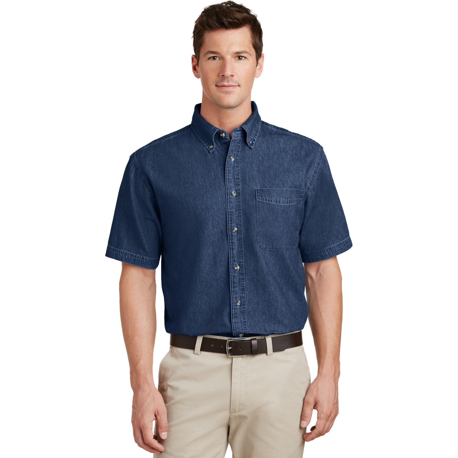 Port & Company - Short Sleeve Value Denim Shirt. SP11 - Walmart.com