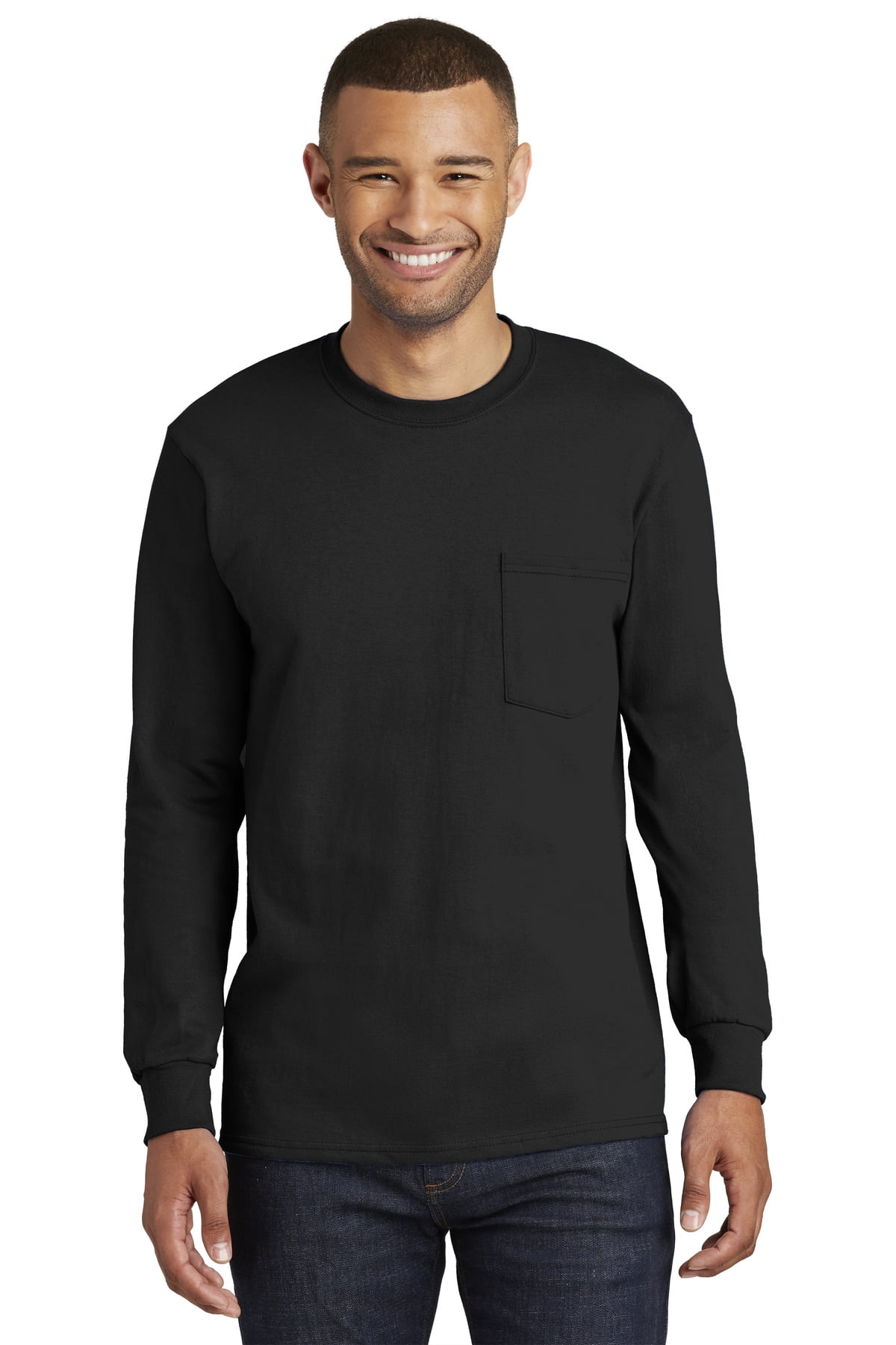 Port & Company Tall Long Sleeve Essential Pocket Tee - Walmart.com